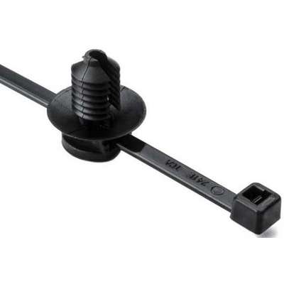 75516 Hellermann Tyton Cable Tie with FIR Tree Mount, Nylon, 6"L, Black, 30 lb. | Imperial Supplies