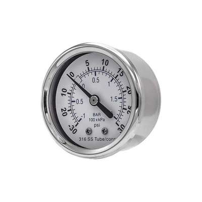 932538-7 Compound Gauge, 30" Hg Vac to 30 PSI Range, 1/4", MNPT, +/-2-1-2% Gauge Accuracy ...