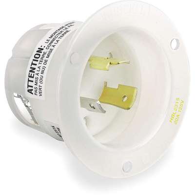 912431-9 Hubbell Wiring Device-Kellems White Flanged Locking Inlet, 20 ...