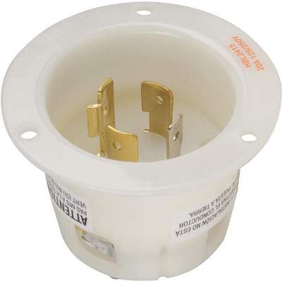 920699-8 Hubbell Wiring Device-Kellems White Flanged Locking Inlet, 20 ...