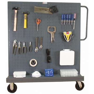 914955-2 Mobile A-Frame Louvered/Pegboard Rack with 0 Bins, 48"W x 30"D ...