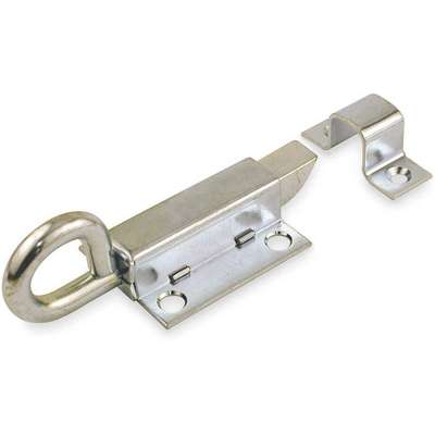911246-4 Ring Pull/Transom Catch: Surface Strike, Zinc, 7/16 in Bolt Head Dia., 1 5/8 in Wd ...