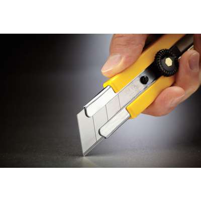 931311-2 Olfa Extra Heavy Duty Snap-Off Utility Knife with 7 Segments; 7" x 1-1/2", Black/Yellow ...