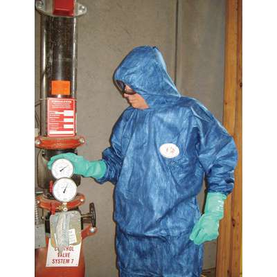 932111-2 Viroguard Hooded Chemical Resistant Coveralls: Fabric, Serged ...