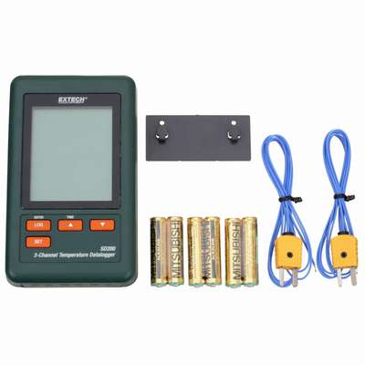 929833-7 Extech Temperature Datalogger, 3 Channel: ±0.5%F Accuracy, -58 ...