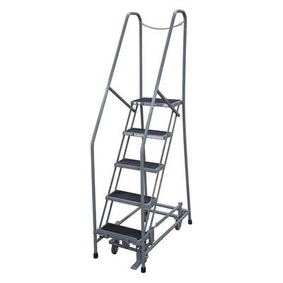 931839-3 Cotterman 5-Step Rolling Ladder, Antislip Vinyl Step Tread, 80 ...