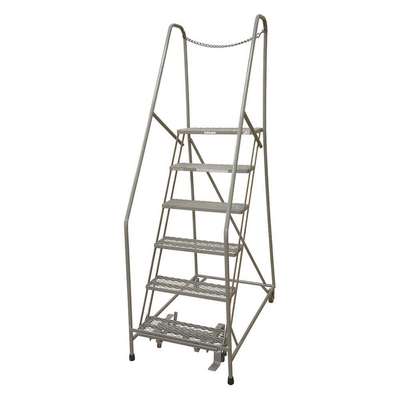 932955-4 Cotterman 6-Step Rolling Ladder, Expanded Metal Step Tread, 90 ...