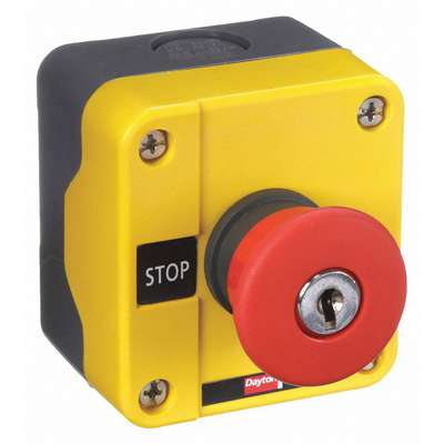 933101-8 Dayton Push Button Control Station, 1NC, Emergency Stop, Push ...