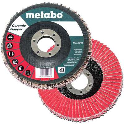 76578 Metabo Flap Disc, 4-1/2", Type 29, Ceramic, 60 Grit, 7/8 ...
