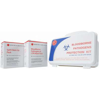 Genuine FIRST Aid Bloodborne Pathogens Kit, BLUE/White | Imperial Supplies