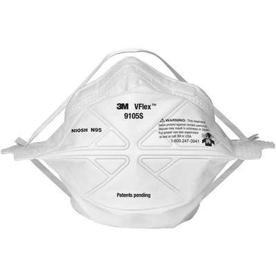 911100-9 3M Disposable Respirator, S, NIOSH Rating N95, ASTM Splash ...