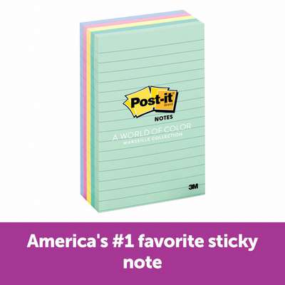 917210-4 Post-It Sticky Notes: Assorted Pastel, Standard, 100 Sheets ...