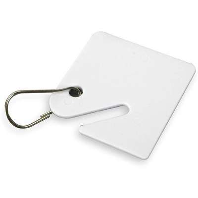 911991-5 Battalion 1-1/2" x 1-1/2" Square-Slotted Blank Key Tags, White ...