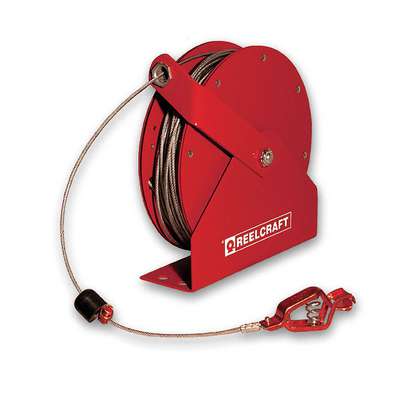 932507-9 100 ft Retractable Grounding Wire Reel, Red, Cable Coated: Yes ...