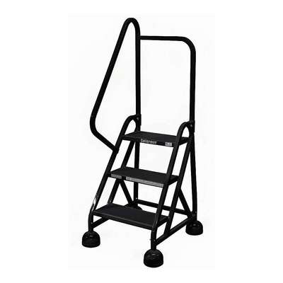929914 Cotterman 3-Step Rolling Ladder, Antislip Vinyl Step Tread, 57 ...