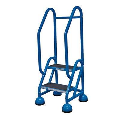 929911-9 Cotterman 2-Step Rolling Ladder, Antislip Vinyl Step Tread, 48 ...