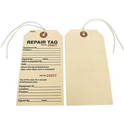 916434-7 Badger Tag & Label Corp Repair Tag, Paper, Height: 5-3/4 ...