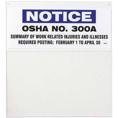 912792-2 Right-To-Know Board, English, White, Notice OSHA No. 300A ...