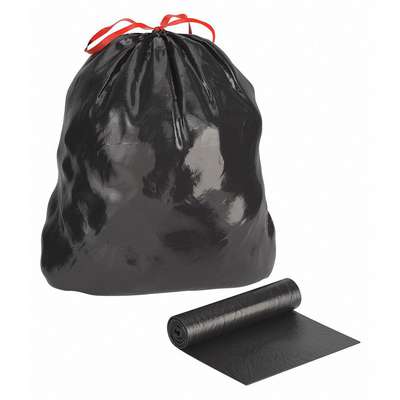 914434-1 55 gal. Super Heavy Drawstring Trash Bags, Black, Coreless ...