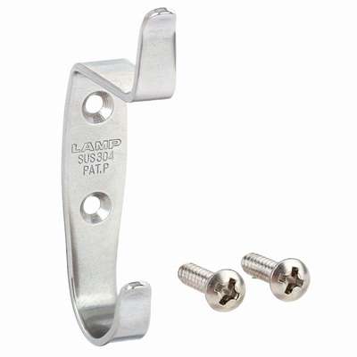 932675-1 Double Hook: 2 Hooks, Stainless Steel, Satin, 11 lb Working ...