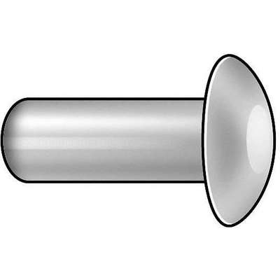926613-1 Solid Rivet: Universal Head, Aluminum, 0.25 in Rivet Dia., 0.5 ...