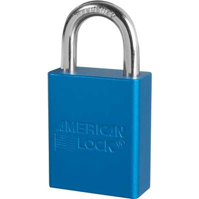 37440 Safety Padlock Blue 1-1/2" Wide, 3/4" Thick 1" Id. Shackle Length ...