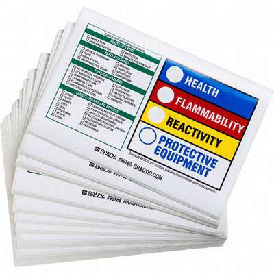 921216-3 Brady HMIG Label, Paper, English, Health, Flammability ...