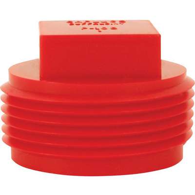 1061 Plastic Threaded Plug, Red. 1 1/4" NPT | Imperial Supplies