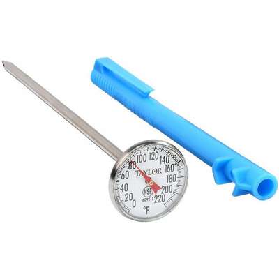 Taylor 6092L Dial Pocket Thermometer: 1 in Dial Dia, NSF Rated, 0° to ...