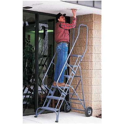925266-6 Ballymore 6-Step, Unassembled, Steel Folding Rolling Ladder ...