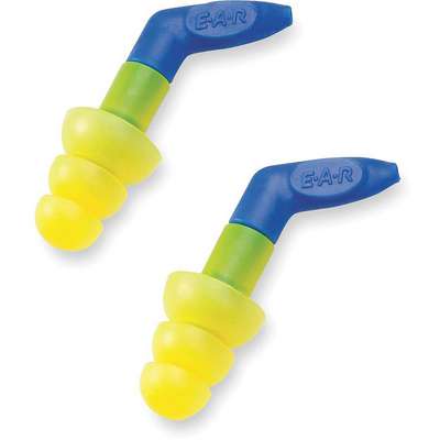 88203 3M 27dB Reusable Flanged-Shape Ear Plugs; Uncorded, Blue, Yellow ...