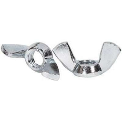 52106 Wing Nut, 1/4"-20, Forged Steel, Zinc Plated, Right Hand, 100 PK ...