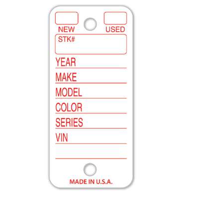 38761 Versa Tags Poly Tag Key Tag White With Rings And Two Markers ...