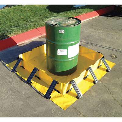 934418 Enpac Snap Wall Containment Berm: 4 ft W x 4 ft L, 80 gal Spill ...