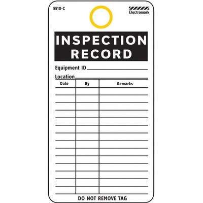 919445-9 Electromark Inspection Record Tag: Cardstock, Inspection ...