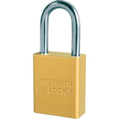 37439 Safety Padlock Yello 1-1/2" Wide, 3/4" Thick 1" Id. Shackle ...