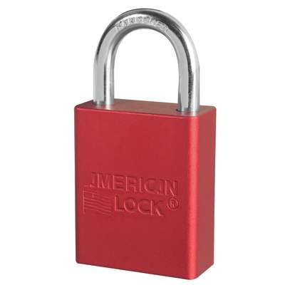 37441 Safety Padlock Red 1-1/2" Wide, 3/4" Thick 1" Id. Shackle Length ...