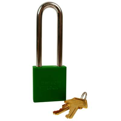 37459 Lockout Padlock, Green, Lockout Padlock Key Type: Alike, 3 ...