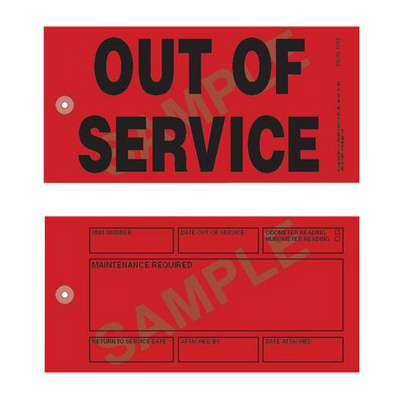 37474 Out Of Service Tag, Tyvek, Length 6-1/4", Width 3-1/8" | Imperial ...