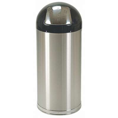 936889-6 Fire-Resistant Trash Can: Steel, Dome with Push Door Top ...