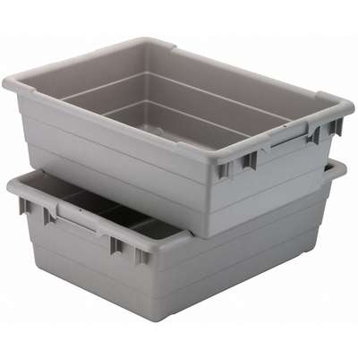 917387-2 Akro-Mils Cross Stacking Container, Gray, 12"H x 23-3/4"L x 17 ...