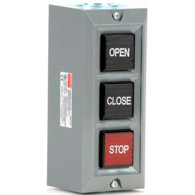 914872-8 Dayton Push Button Control Station, 2NO/2NC, 1NC Contact Form, Number of Operators: 3 ...