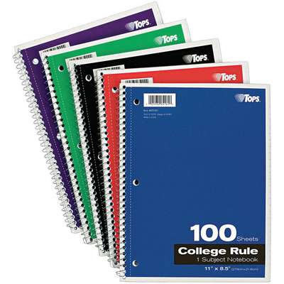 915554-9 Tops Notebook: 8-1/2 in x 11 in Sheet Size, College, White ...