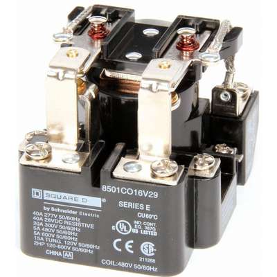 920344-1 Square D 480VAC, 8-Pin Surface Open Power Relay; Electrical ...