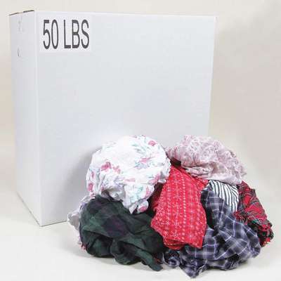 Cloth Rags - 50 lb. Assorted Recycled Box | Imperial Supplies