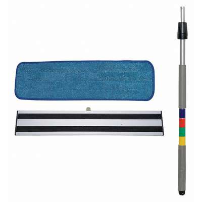 929273-3 Microfiber Quick Connect 3-3/4" x 18" Wet Mop Head and Handle ...