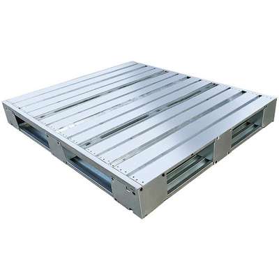 Rackable Galvanized Steel Pallet - 48"L x 40"W Silver | Imperial Supplies