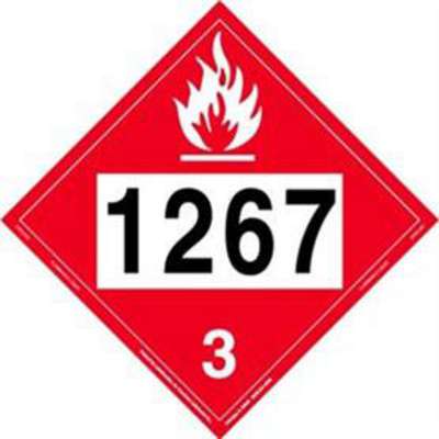 37984 Flammable Liquid Vinyl Peel Un 1267 Placard, Removable Vinyl ...