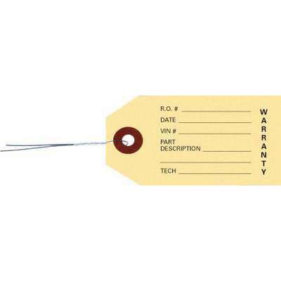 83310 Manila Warranty Parts Tag, Wired, Height: 6-1/4", Width: 3-1/8 ...