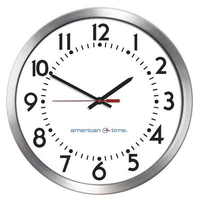 932303-7 American Time Wall Clock: Power Over Ethernet, Arabic, Round ...